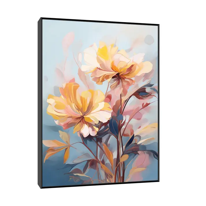 Canvas Slika na platnu Dva cveta, Sa ramom, 30 x 40 cm, Crni