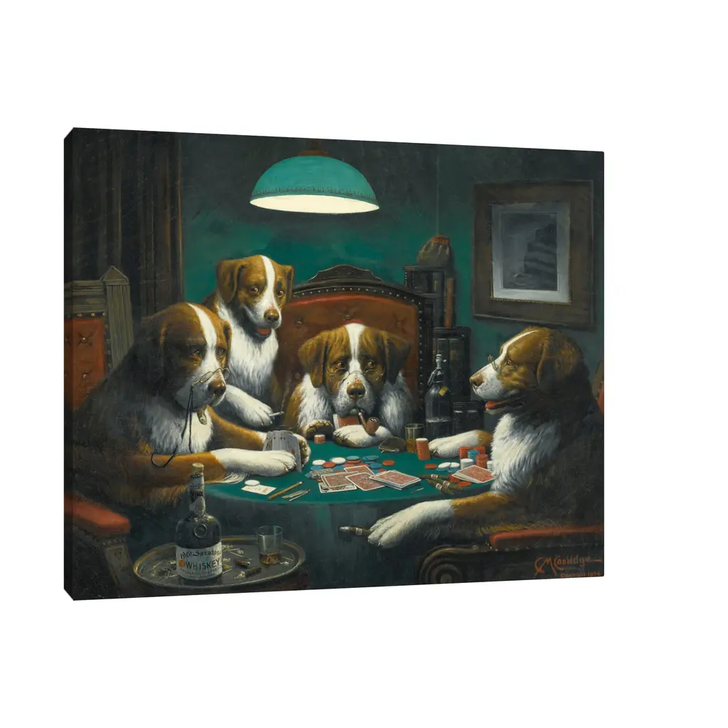 Canvas Slika na platnu Poker Game, Cassius Marcellus Coolidge, Bez rama, 100x80cm
