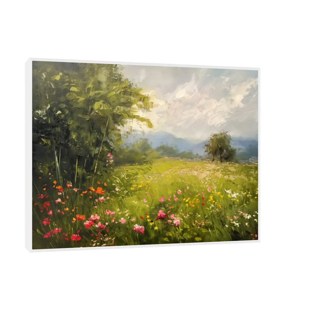 Canvas Slika na platnu Poljana, Sa ramom, 100 x 75 cm, Beli