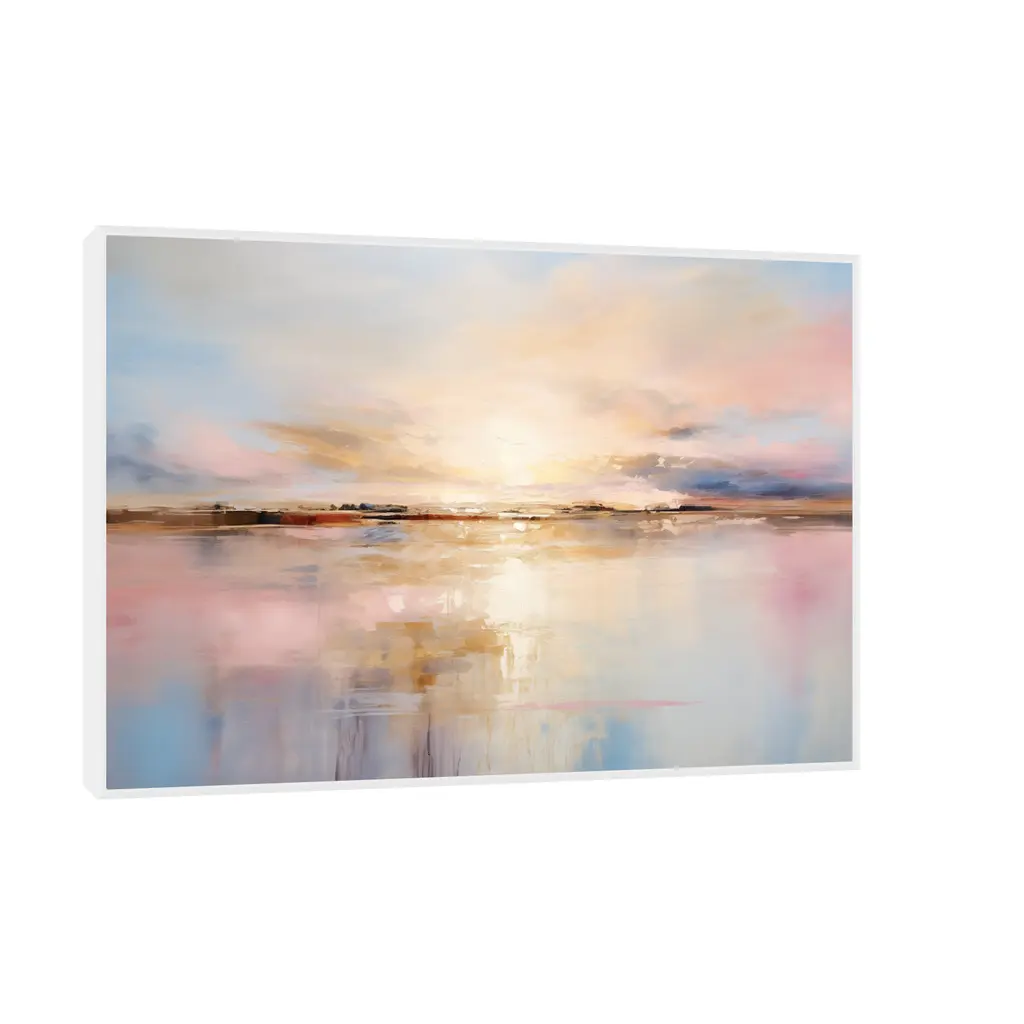 Canvas Slika na platnu Zalazak pored mora 120x80cm, Sa ramom, Beli