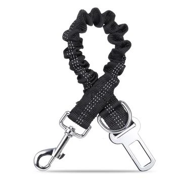 ZINC ALLOY MULTIFUNCTIONAL 3-IN-1 DOG SEAT BELT FOR CAR - BLACK