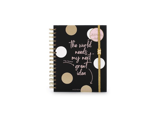 Datumirana agenda sa spiralom - Weekly, 18 month, The World needs My next great Idea