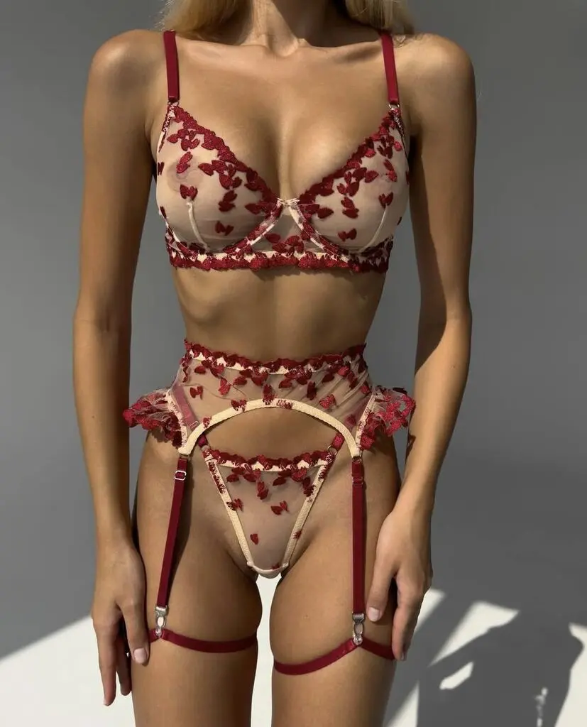Mara lingerie Ženski sexy komplet veša Amour, Bež-bordo