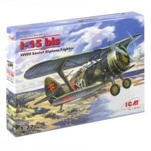 ICM Set za modelovanje Aircraft - I-15 Bis WWII Soviet Biplane Fighter, 1:72