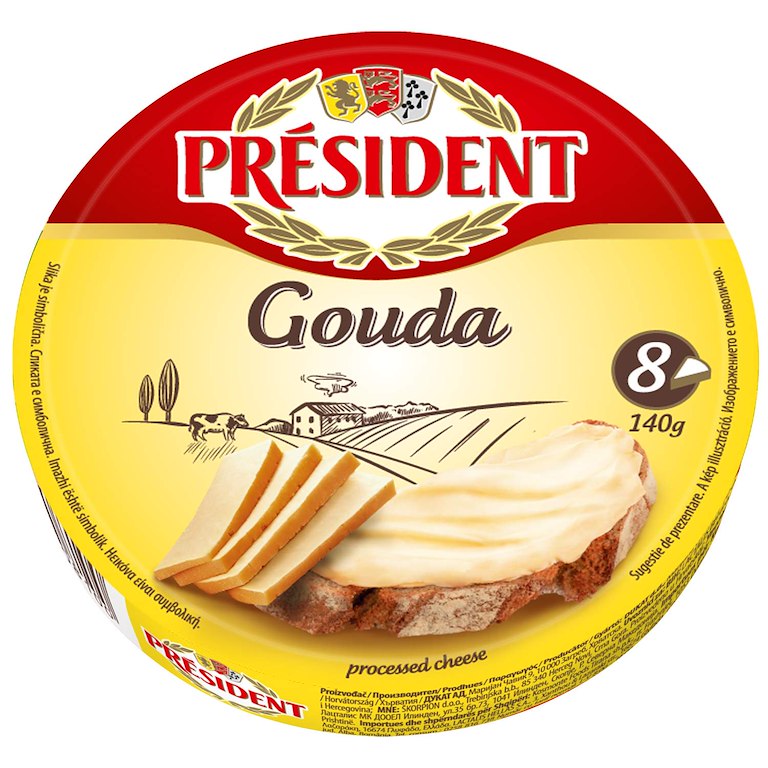 Sir topljeni gouda 140g president