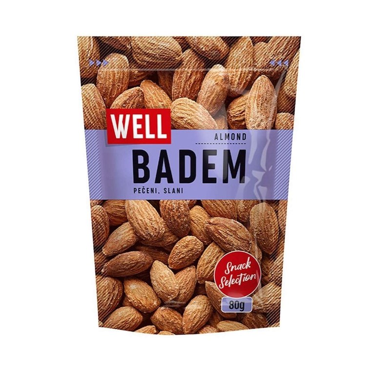 Well badem pečeni slani 80g well