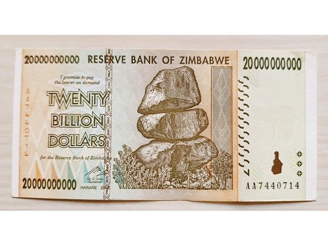 Zimbabwe 20.000.000.000 dollars. Xf 2008 godina