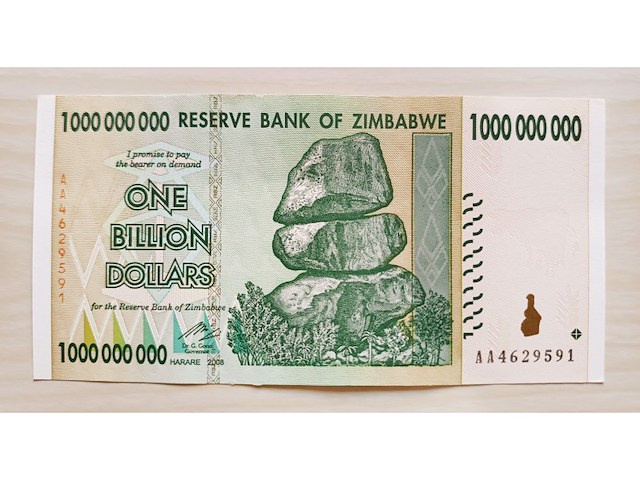 Zimbabwe 1.000.000.000 dollars.  2008 godina