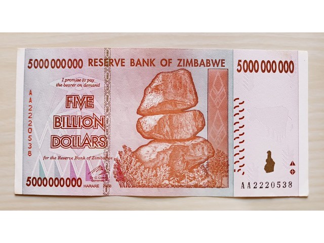 Zimbabwe 5.000.000.000 dollars. Xf, 2008 godina