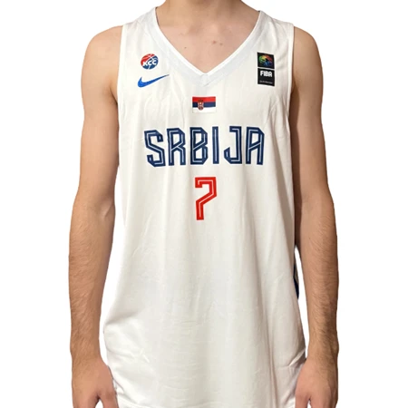 KOŠARKAŠKI DRES BOGDANOVIĆ 7 SRBIJA 2025 MUŠKI, BELI