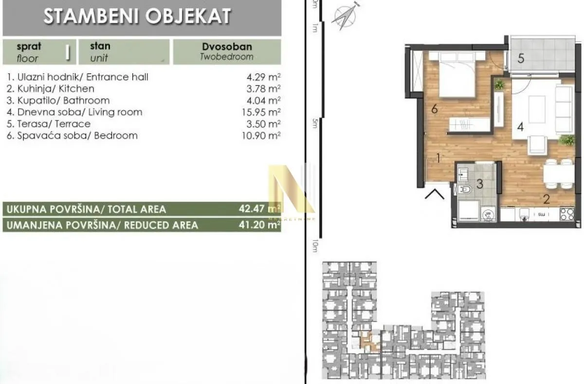 Prodaja, dvosoban stan, 42m2, Telep, Novi Sad, Novi Sad