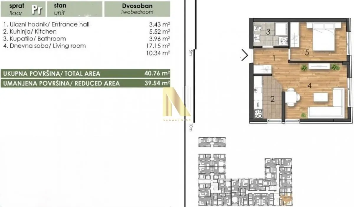 Prodaja, dvosoban stan, 40m2, Telep, Novi Sad, Novi Sad