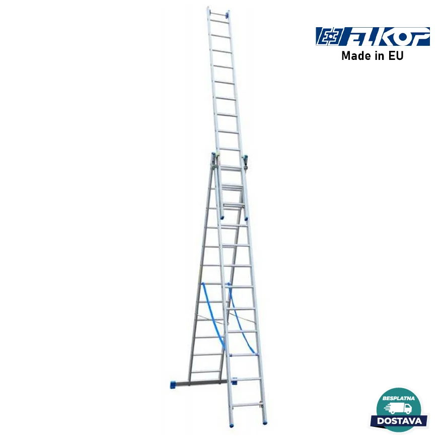 ELKOP Trodelne Aluminijumske Merdevine 3×15 – 9,4m