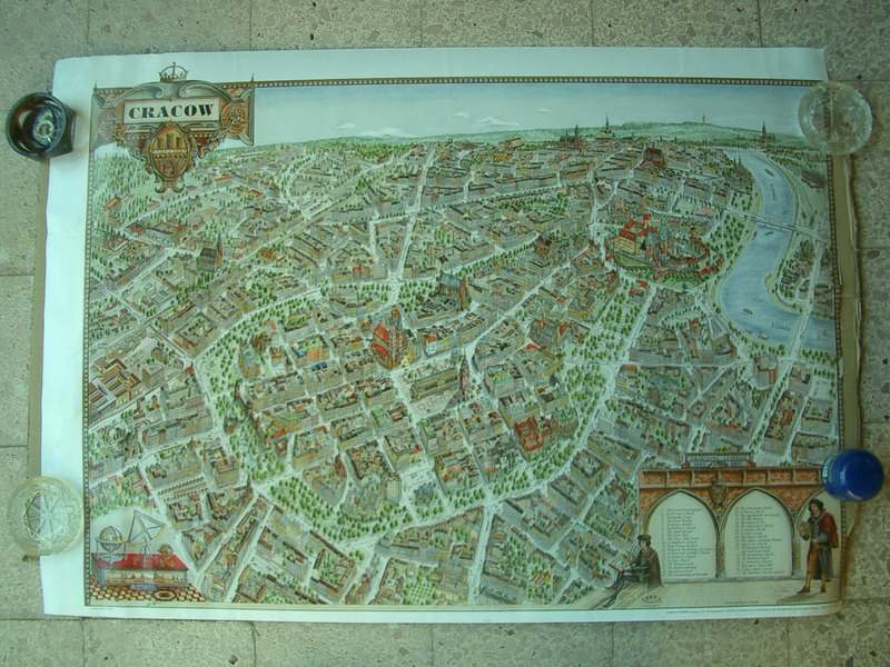 plakat, Krakov mapa grada 2010, uništen