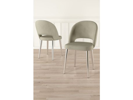 HANAH HOME Set stolica (4 komada) Pane Cream Chrome