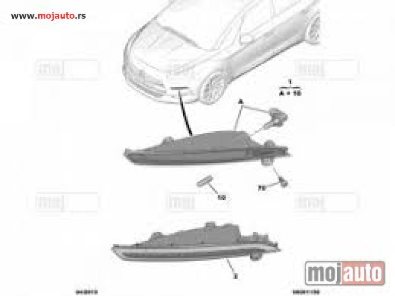Citroen DS5 Migavac Prednjeg Branika Levo 11-15, NOVO