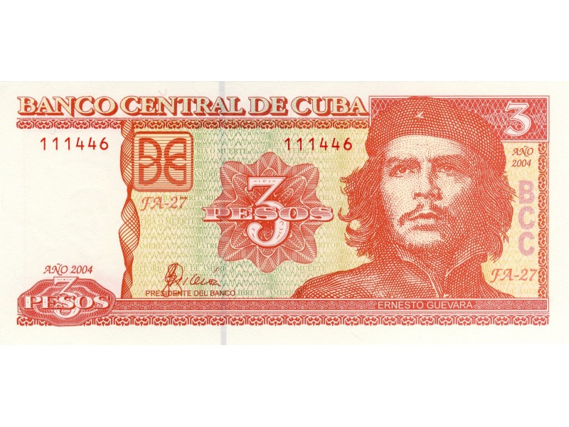 Cuba. 3 pesos (2004). P#127. UNC PRESS