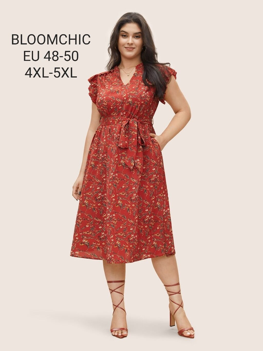 4XL (EU 48), bоја - Crvena, Kratkih rukava