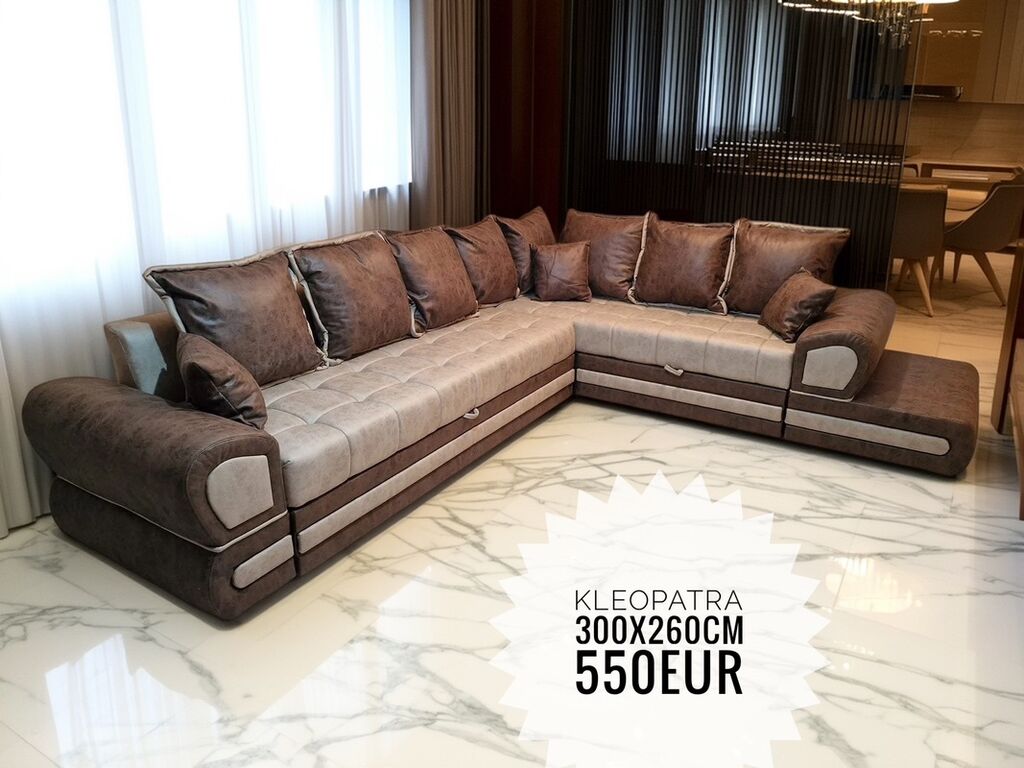 Ugaona garnitura "Kleopatra" dimenzija 300x260 cm, idealna za