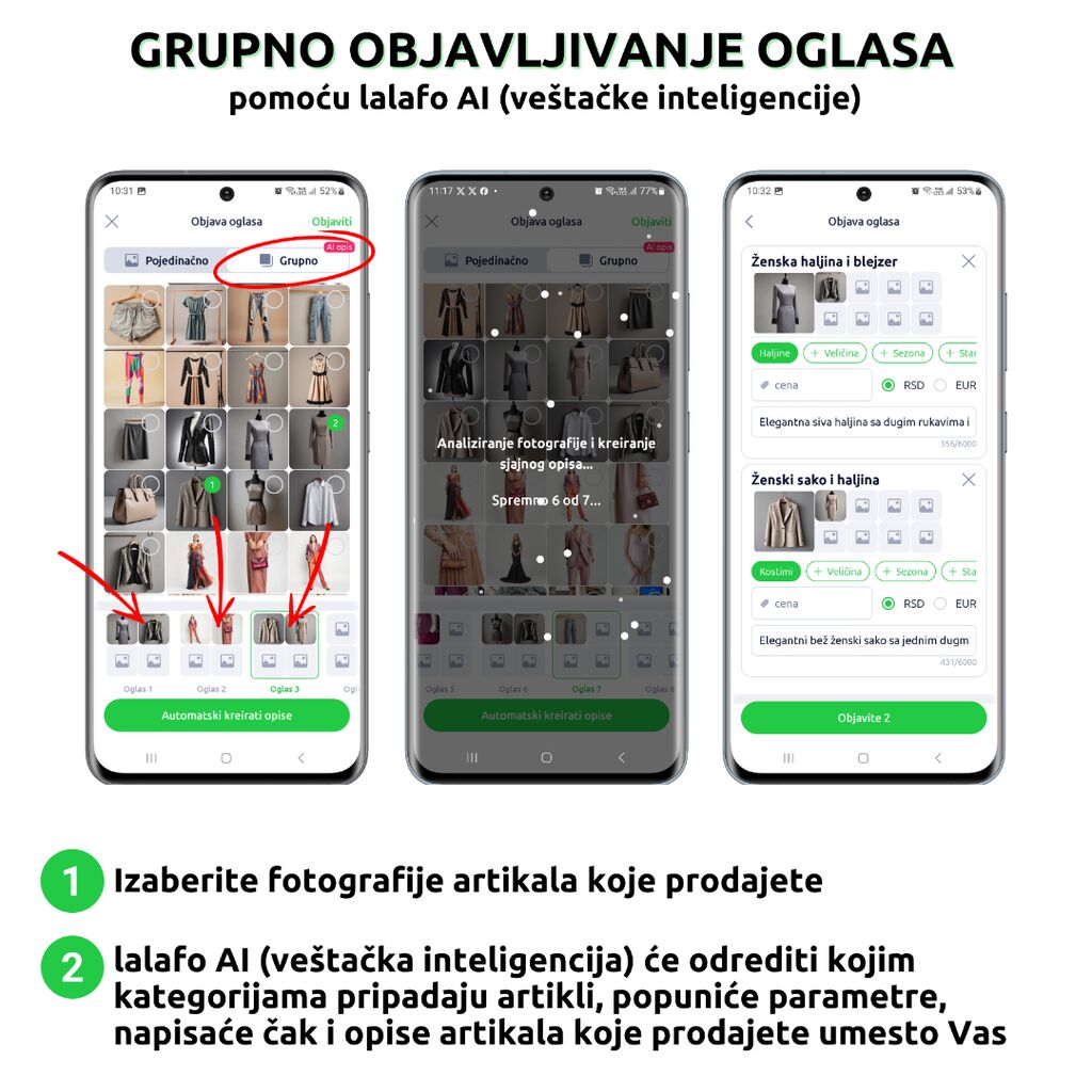   GRUPNO OBJAVLJIVANJE OGLASA