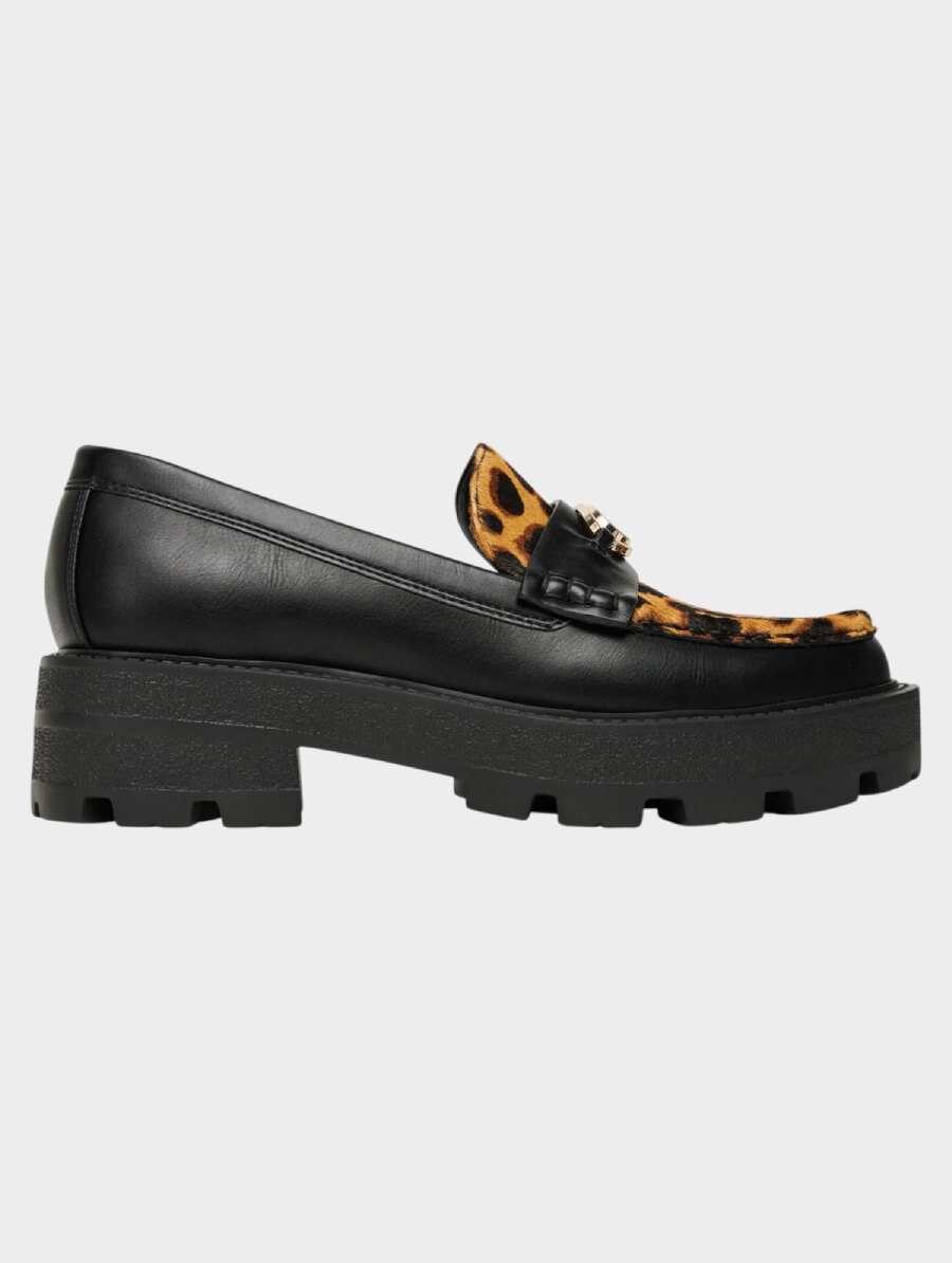 GUESS ŽENSKE MOKASINE LEOPARD GFLTYK2 LEP14 BLKTA
