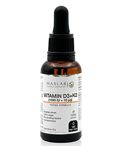 MAXLAB Vitamin D3 + K2 kapi
28ml (1000 serviranja)
