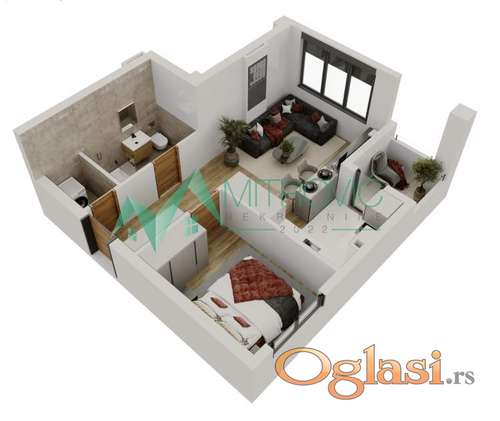Novi Sad, Salajka - Jednoiposoban stan 40m2