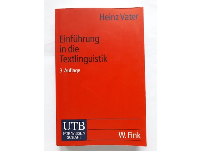 Heinz Vater - Einfuhrung in die Textilnguistik