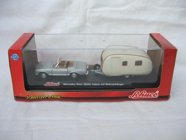 1:43 schuco mercedes 280SL &; kamp prikolica