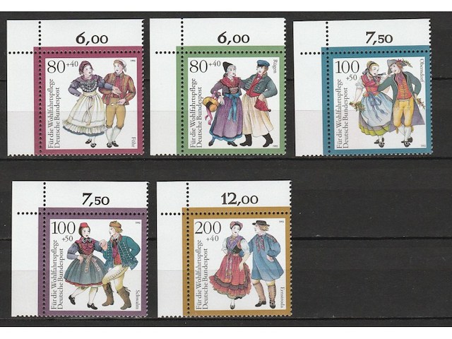 Deutsche Bundespost - 1993 - German Costumes - MNH