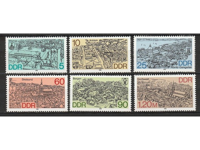 DDR - 1988 - District Cities in the North of DDR - MNH