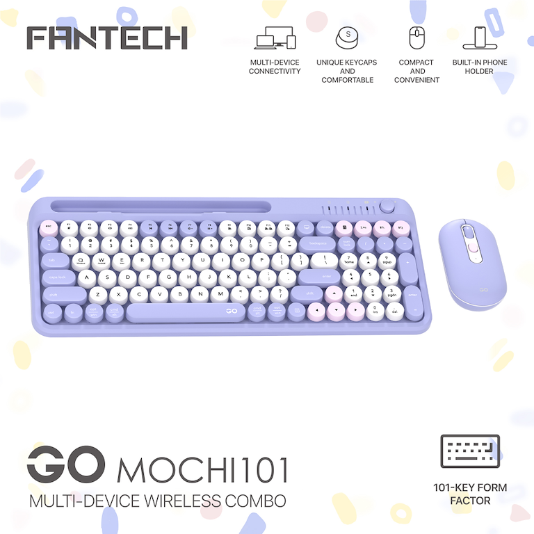Combo mis tastatura wireless Fantech WK-899 GO mochi101 ljubicasta