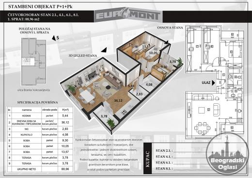 Četvorosoban stan Direktna prodaja INVESTITORA