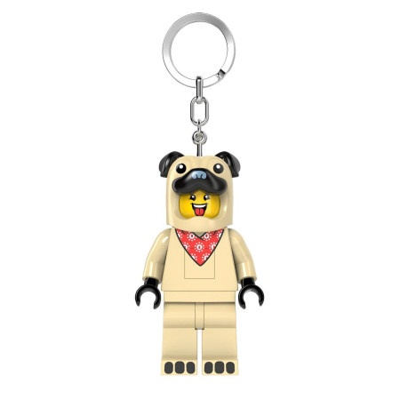 Lego Minifigure privezak za ključeve sa svetlom: Tip u kostimu mopsa ( LGL-KE213H )