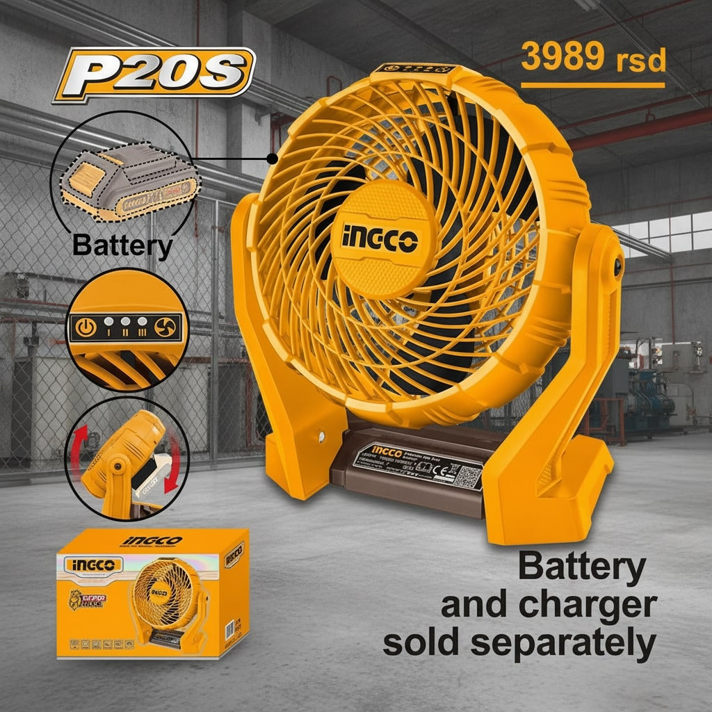 Ingco Aku ventilator 20V CFALI2007