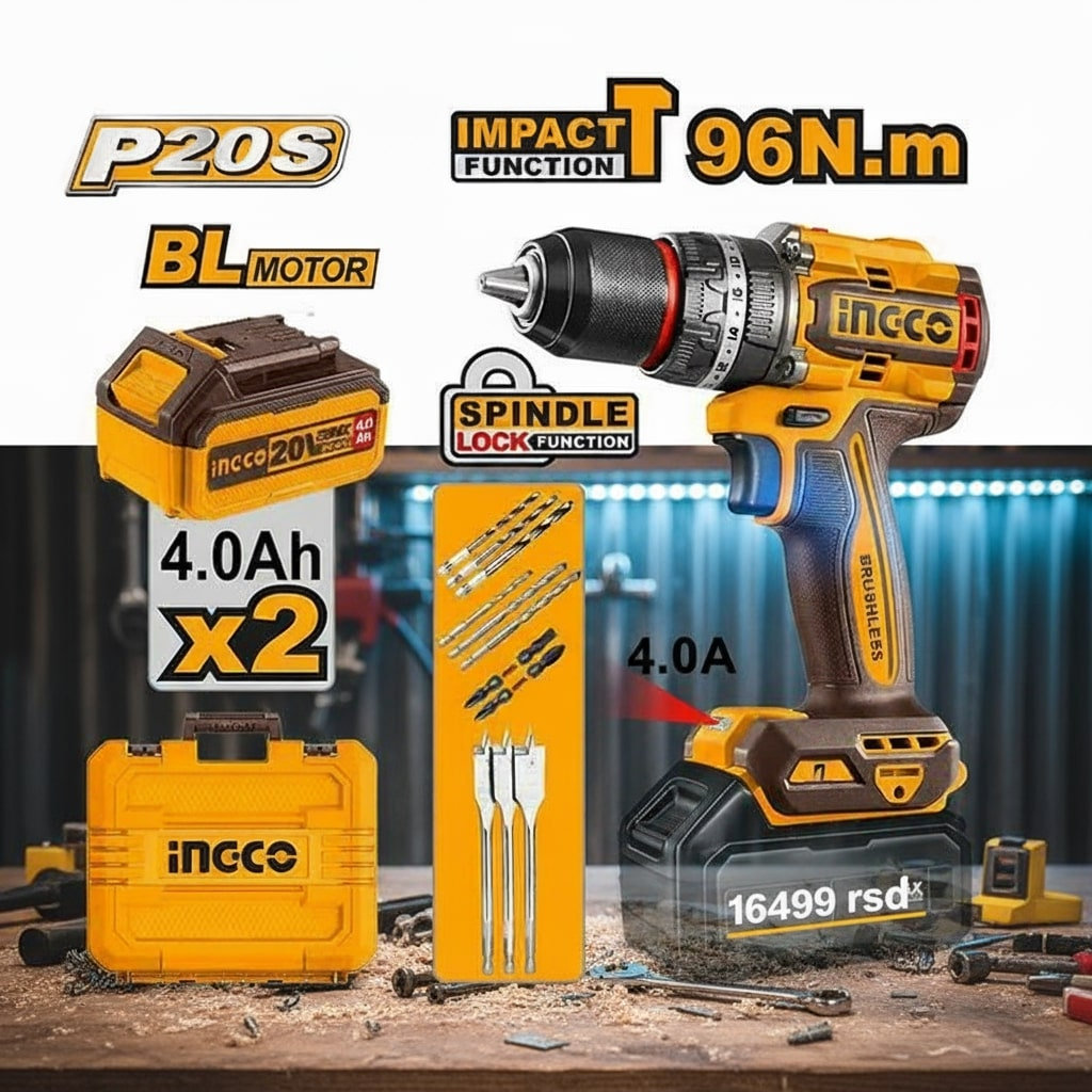Ingco Aku udarna bušilica 96Nm 20V CIDLI20968E