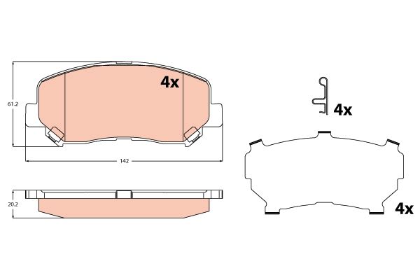 Komplet pločica, disk-kočnica TRW GDB2246