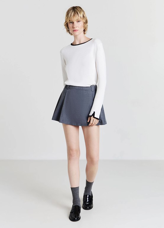 CREW NECK JUMPER WITH CONTRASTING TRIM BELA VUNA