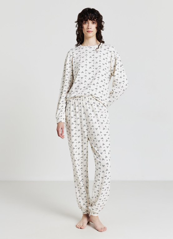 PYJAMA SET WITH BOW PATTERN VARIJANTA NUD