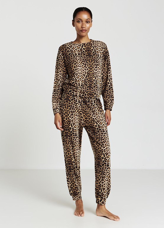 ANIMAL PRINT PYJAMA SET VAR BEŽ TAMNA