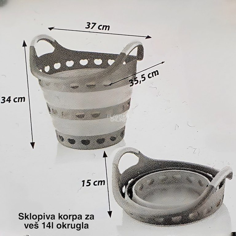 Sklopiva korpa za veš 14l okrugla