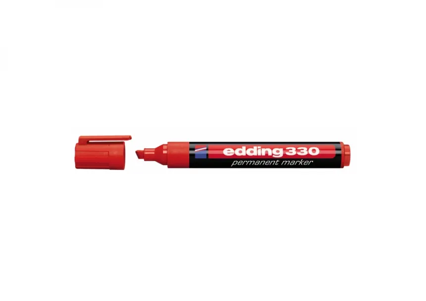 Marker permanent 330 1-5mm, kosi vrh Edding crvena 08M330D