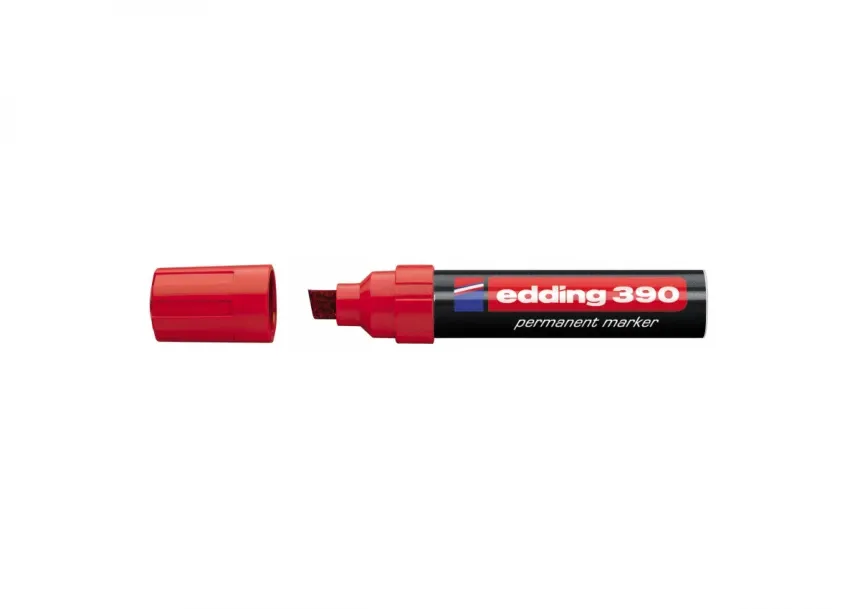 Marker permanent 390 4-12mm, deblji, kosi vrh Edding crvena 08M390D