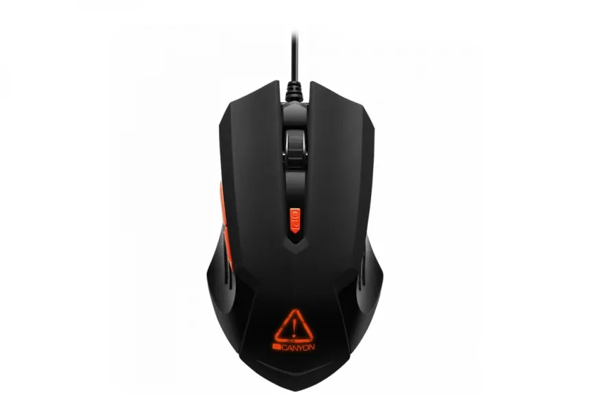 CANYON Star Raider GM-1, Optical Gaming Mouse with 6 programmable buttons, Pixart optical sensor, 4 levels of DPI and up to 3200, 3 million times key life, 1.65m PVC USB cable,rubber coating surfa...