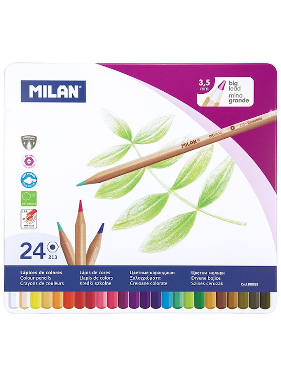 Metalna kutija sa 24 bojice 0.35mm – Milan