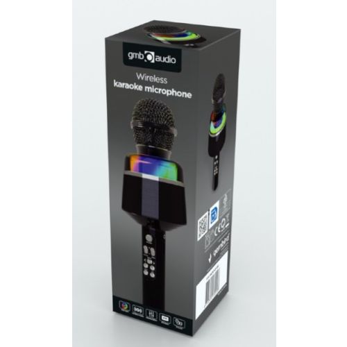 MICBT-01-BK Gembird bezicni karaoke mikrofon sa zvucnikom 3W, LED, black