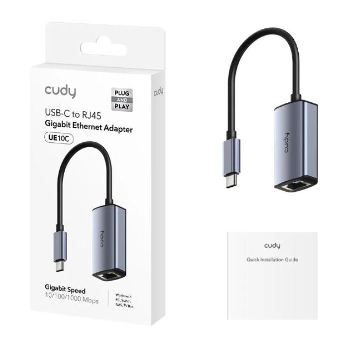 Cudy UE10C USB-C to Gigabit Ethernet Adapter,10/100/1000 Mbps Ethernet Port