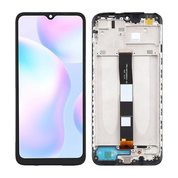 LCD za Xiaomi Redmi 9A/ 9C/ 9AT + touch screen crni WITH FRAME FULL ORG (CHINA)