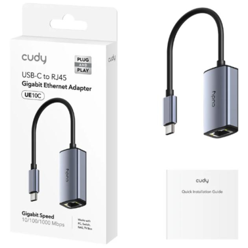 Cudy UE10C USB-C to Gigabit Ethernet Adapter,10/100/1000 Mbps Ethernet Port