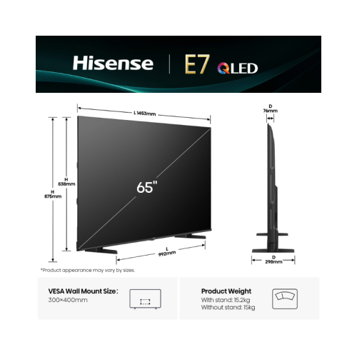 HISENSE Televizor 65E7Q QLED SMART, 4K UHD